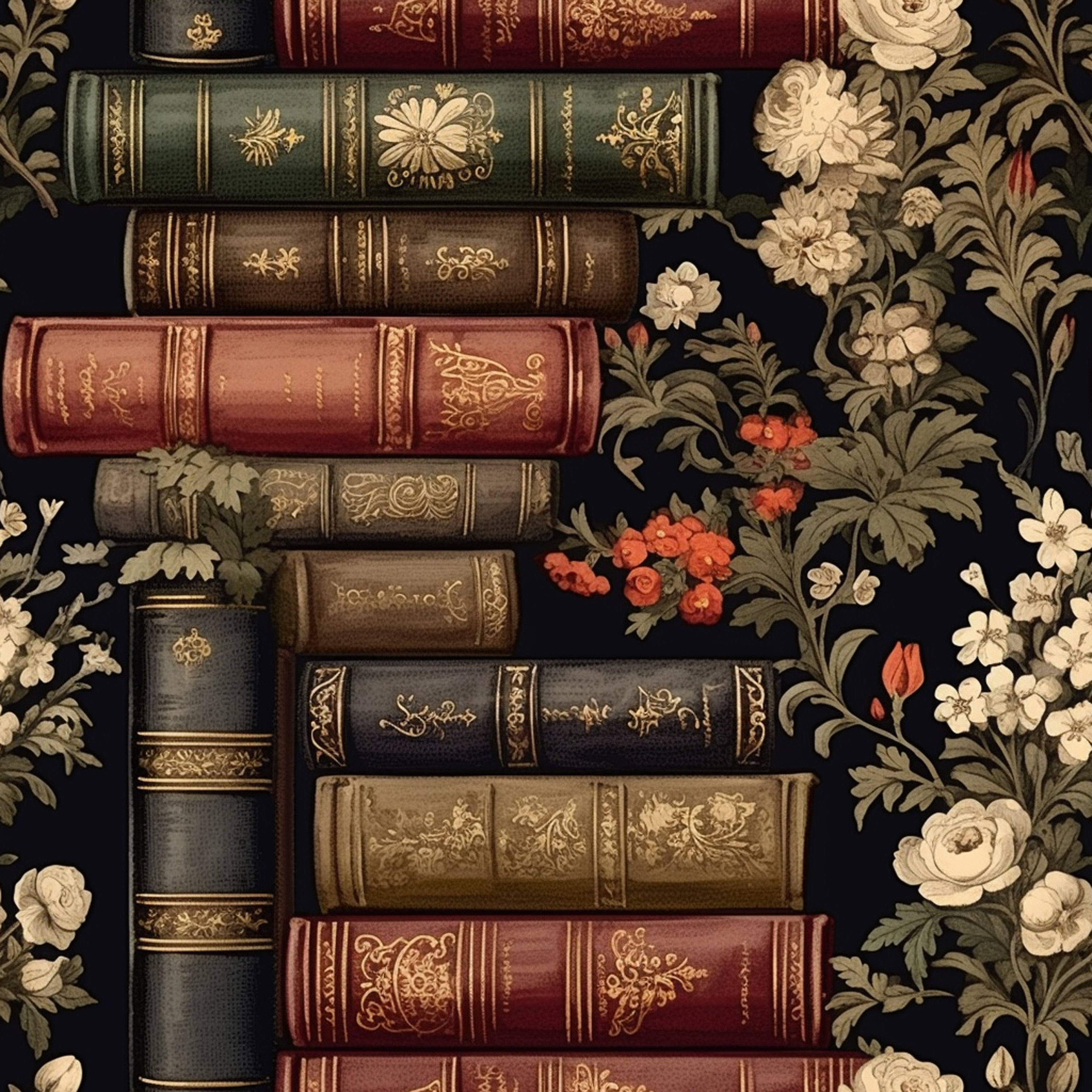 Digital Paper Seamless Pattern Bundle, Old Books Set #01, 10 Print Set ...