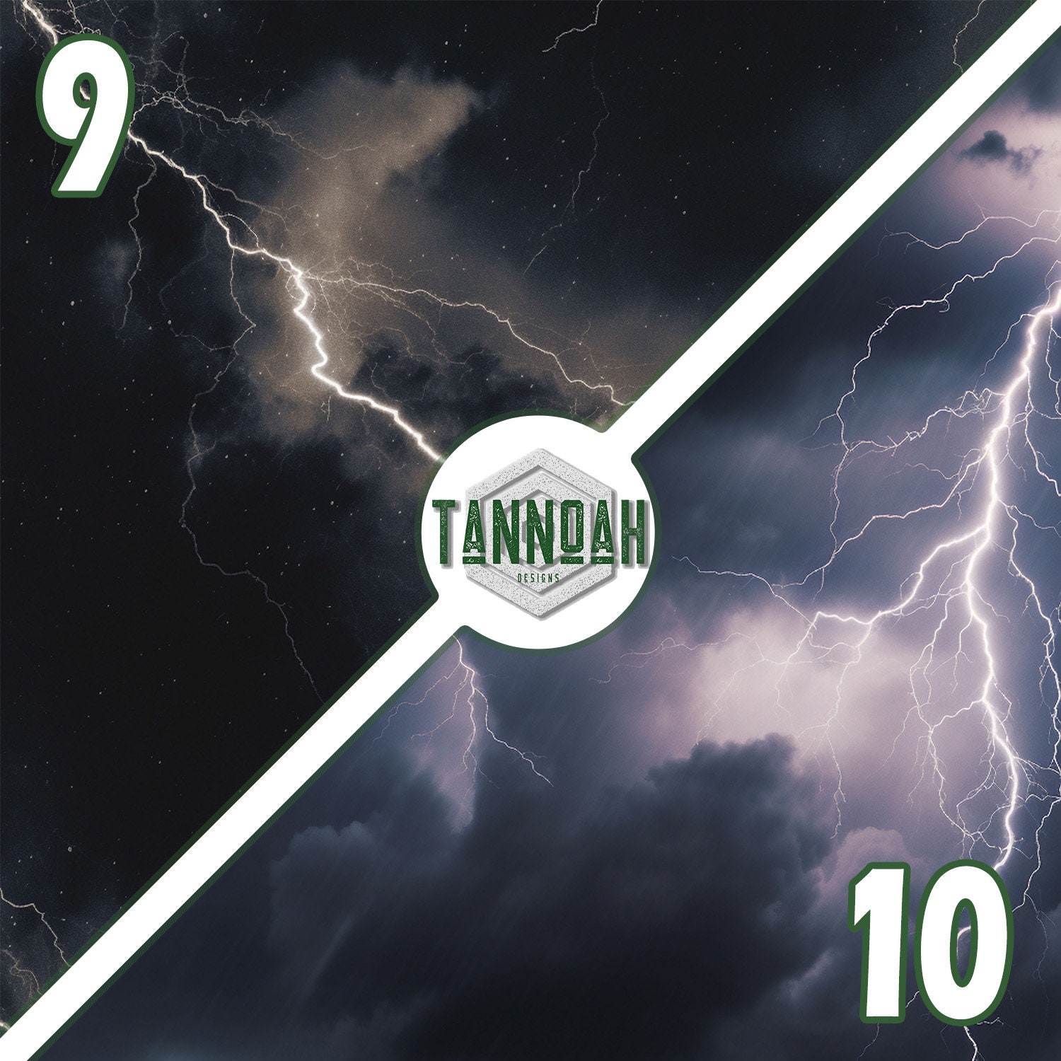 Lightning Digital Paper Seamless Pattern Pack, Thunderstorm Bolt Paper ...