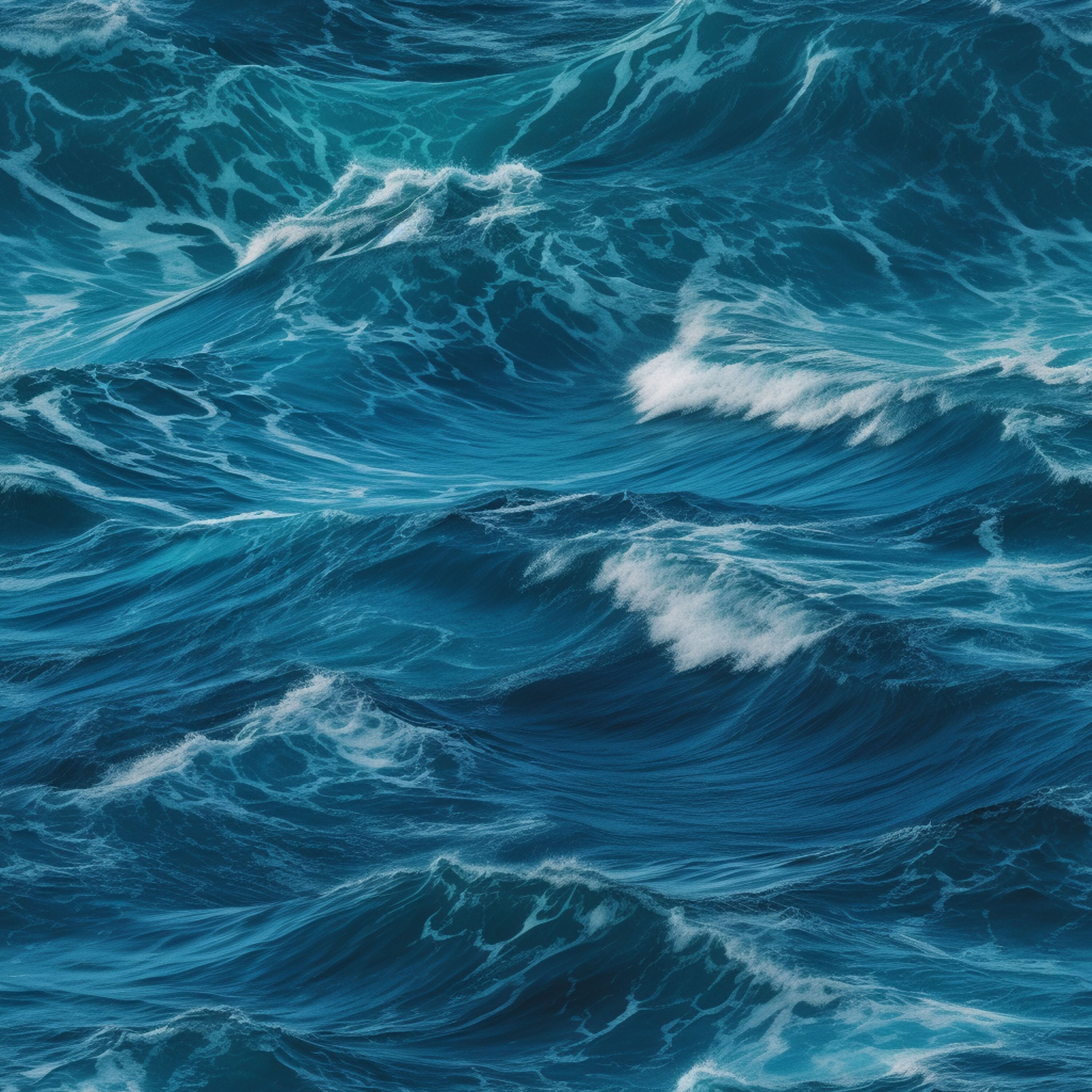 Ocean Waves Digital Paper Seamless Pattern, Blue Waves, 10 Print Set ...