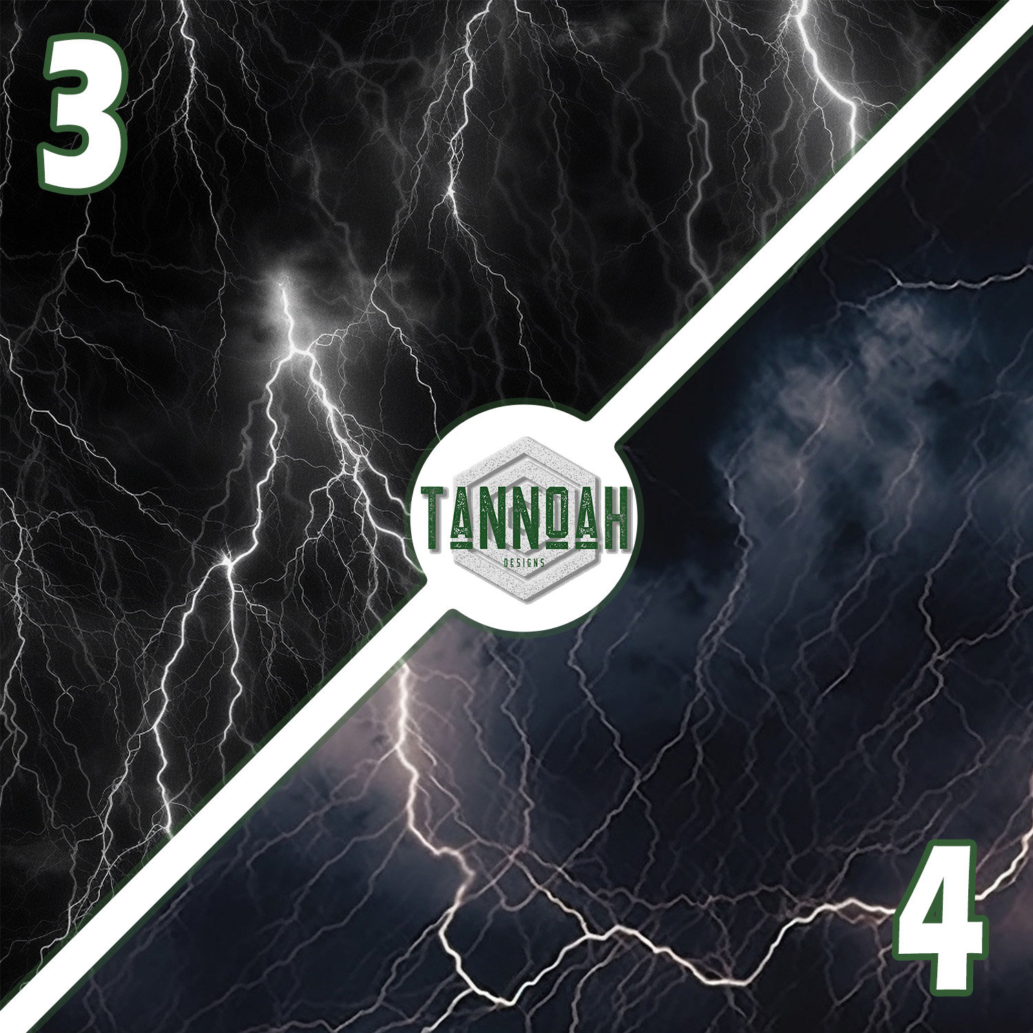 Lightning Digital Paper Seamless Pattern Pack, Thunderstorm Bolt Paper ...