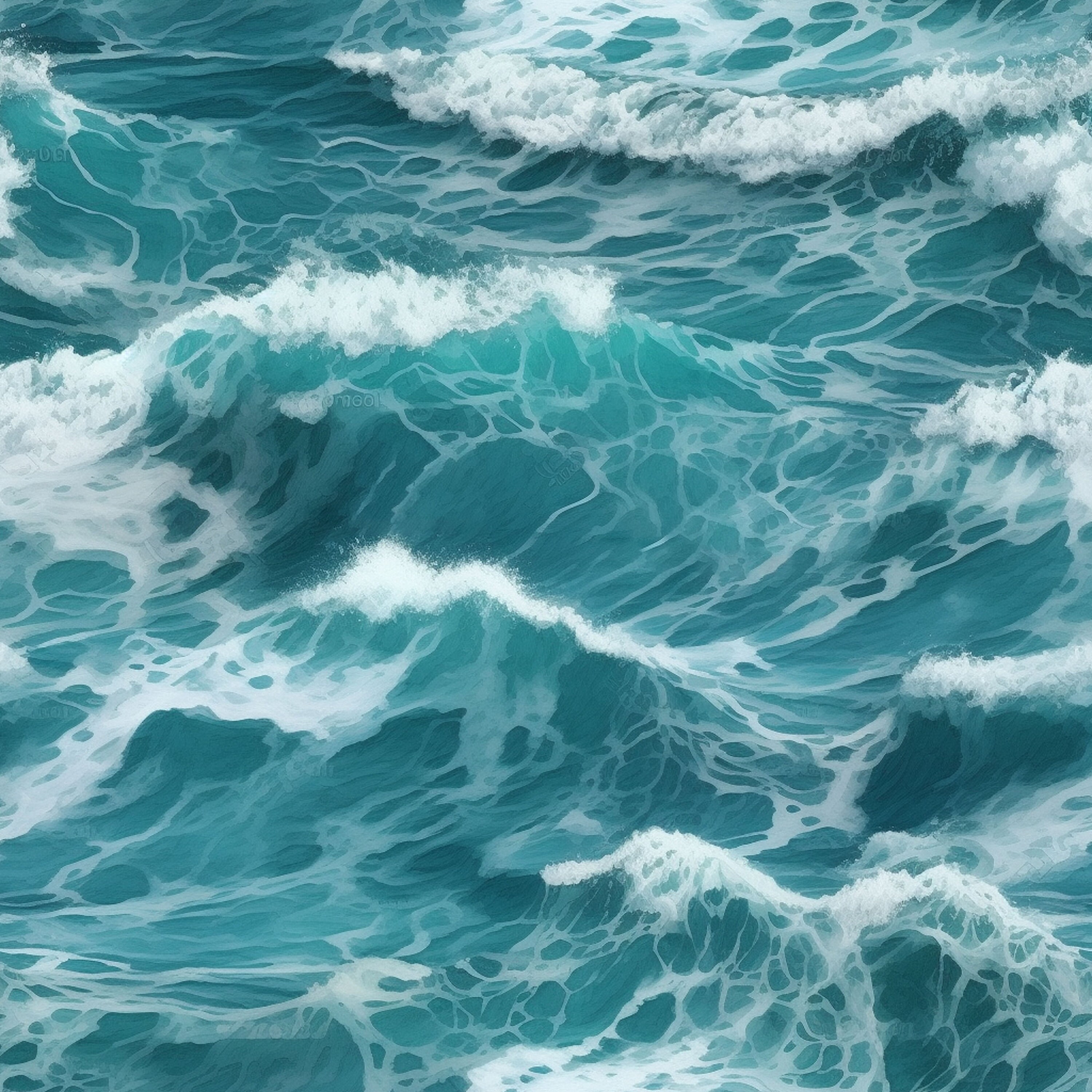 Ocean Waves Digital Paper Seamless Pattern, Blue Waves, 10 Print Set ...