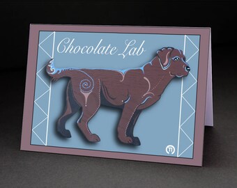 Chocolate lab cards | Etsy