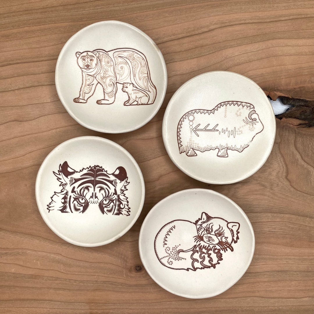 Wild Animals Ceramic Tea Caddy or Ring Dish - Etsy