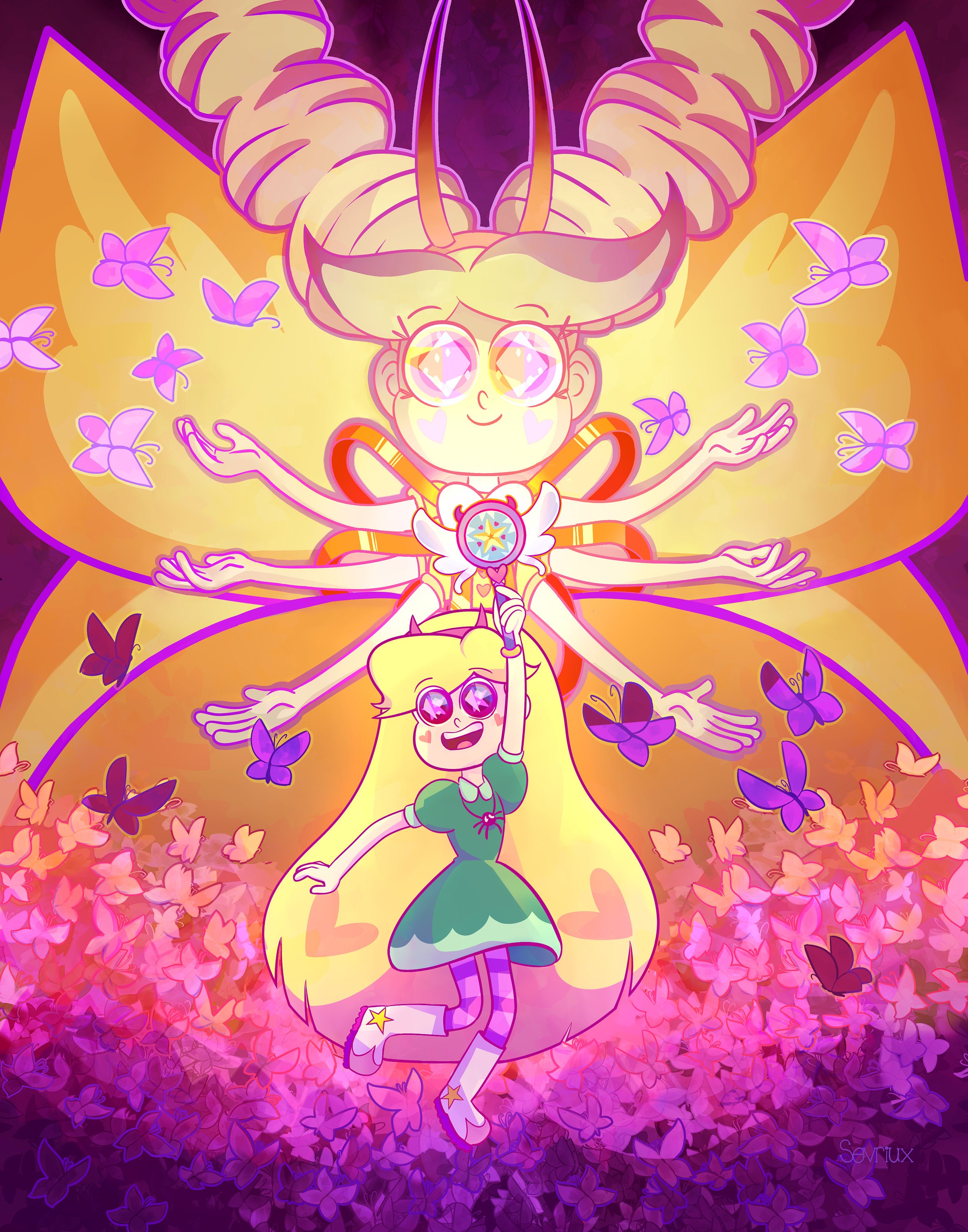 Star Butterfly Holographic Art Print | Etsy