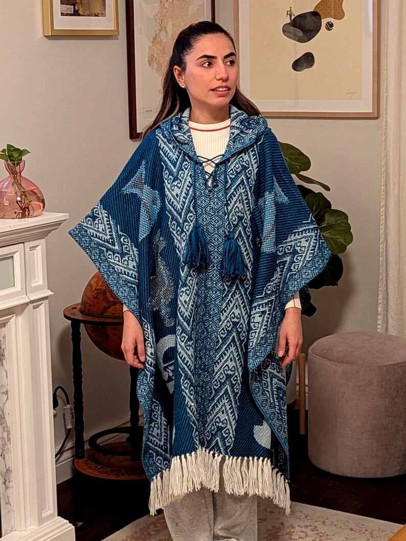 Poncho de lana de alpaca: diseños tradicionales peruanos - Etsy México