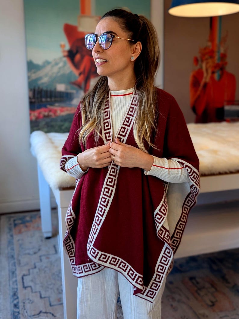 Poncho de lana de alpaca: diseños tradicionales peruanos - Etsy México