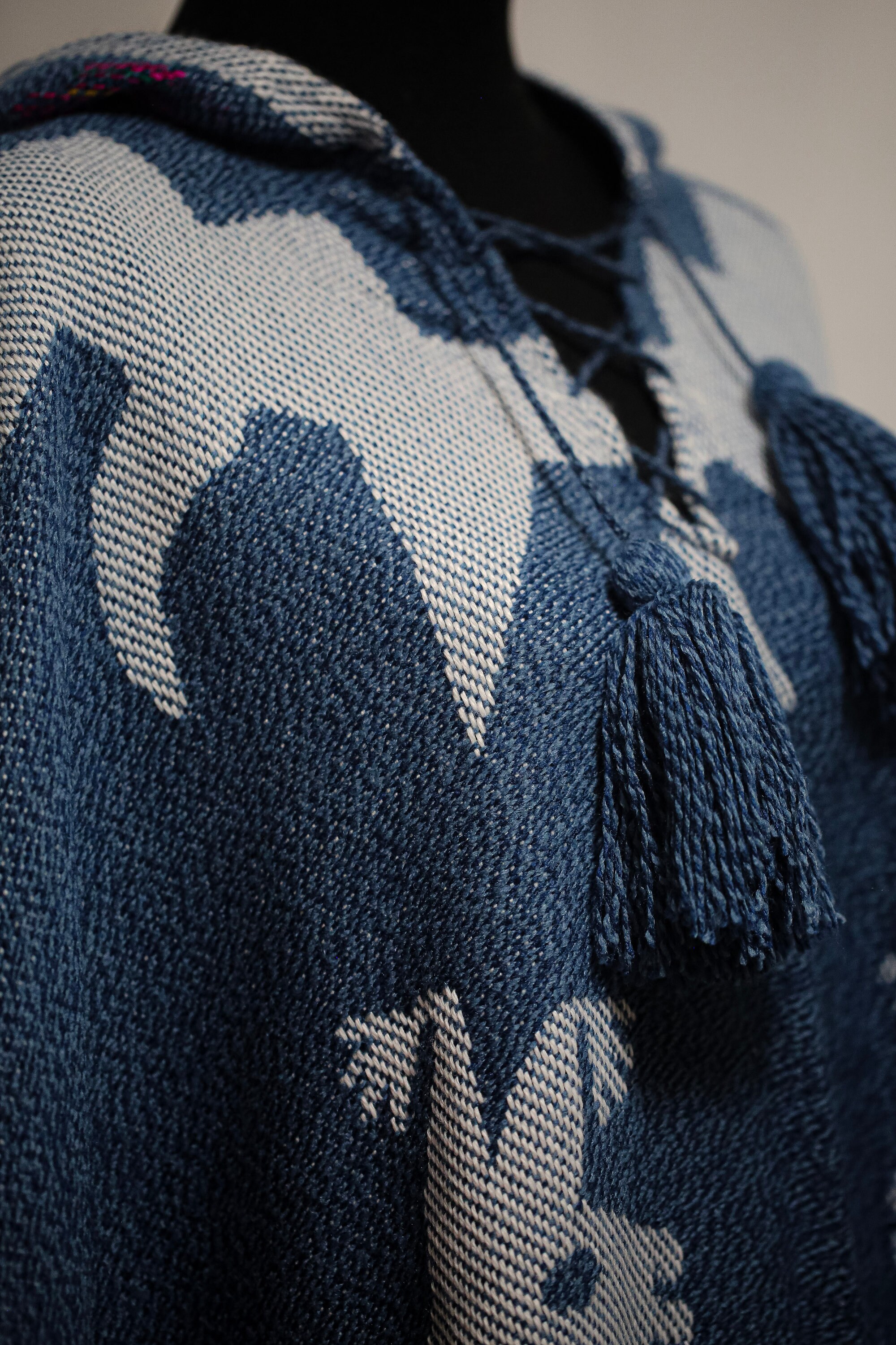 Hooded Alpaca Wool Poncho With a Traditional Design From Peru / Unisex ...