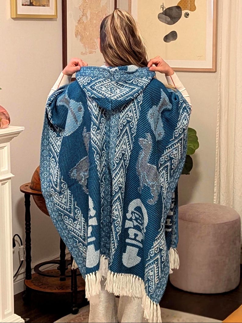 Poncho de lana de alpaca: diseños tradicionales peruanos - Etsy México