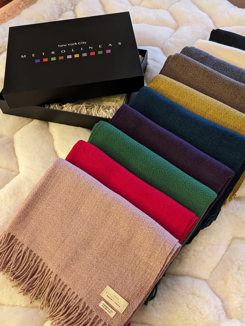 Handwoven Luxury 100% Baby Alpaca Solid Scarves in White, Black ...