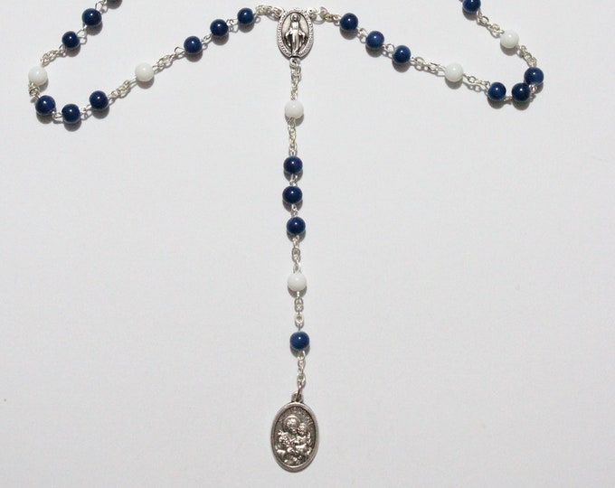 St. Joseph Chaplet Blue Plastic Beads on Chain Saint Joseph - Etsy