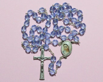 Light Blue Crystal Rosary - Etsy