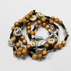 Chaplet of the Way of the Cross Olive Wood Beads, Stations of the Cross ...