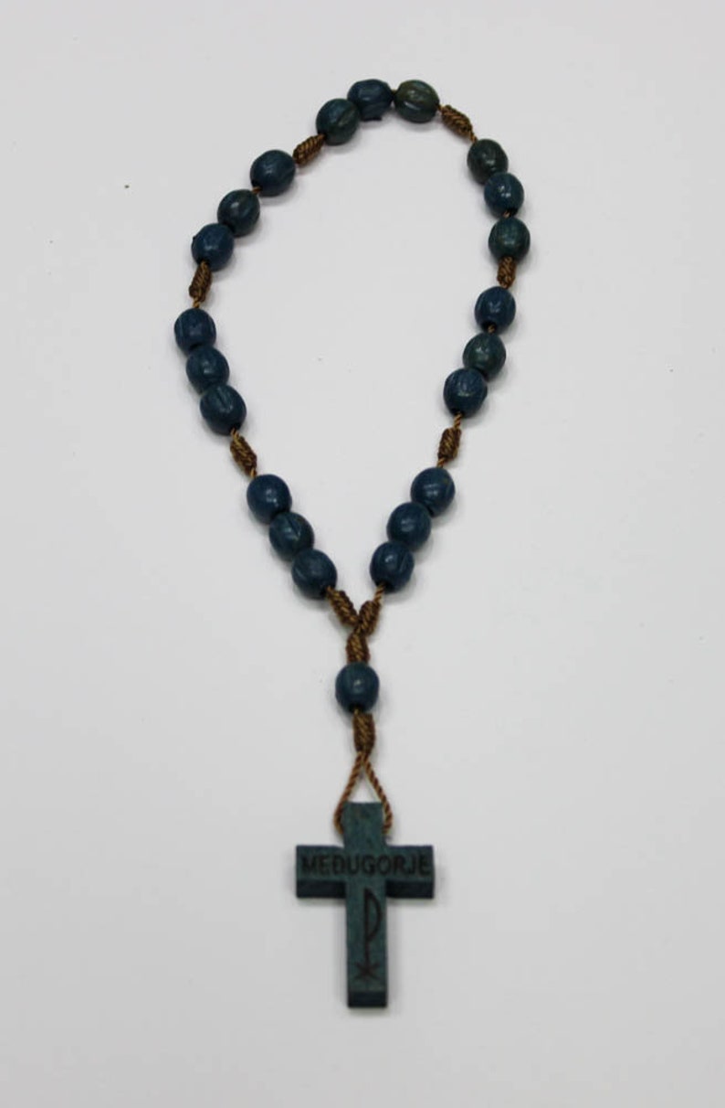 Medjugorje Peace Rosary Wood Beads Chaplet of Peace - Etsy