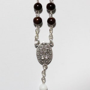 St. Joseph Chaplet Brown Glass Beads on Chain Saint Joseph Rosary ...