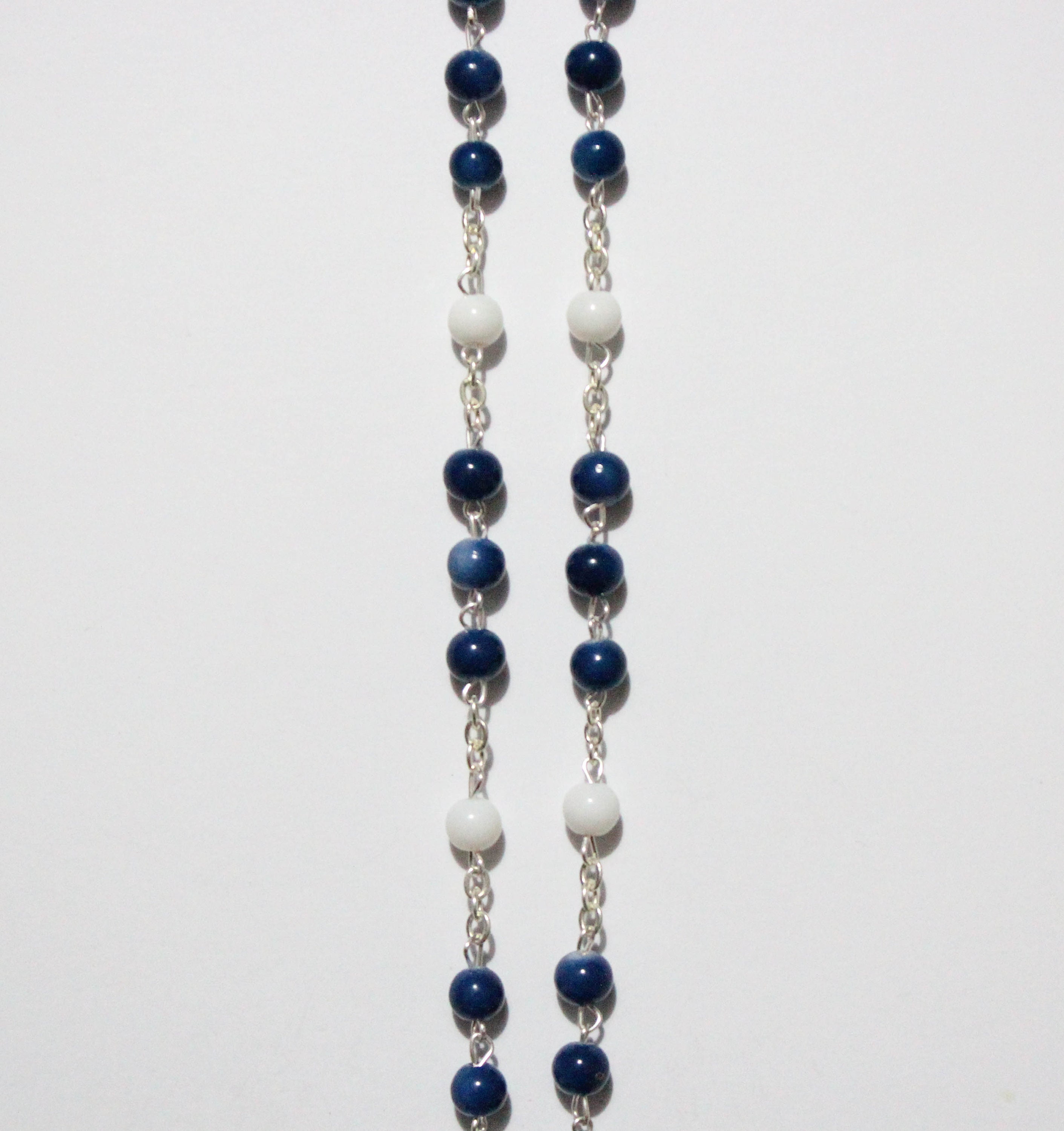St. Joseph Chaplet Blue Glass Beads on Chain Saint Joseph - Etsy