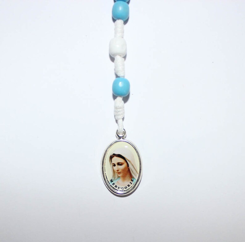 St. Joseph Chaplet Light Blue Wood Beads on White Cord Saint | Etsy