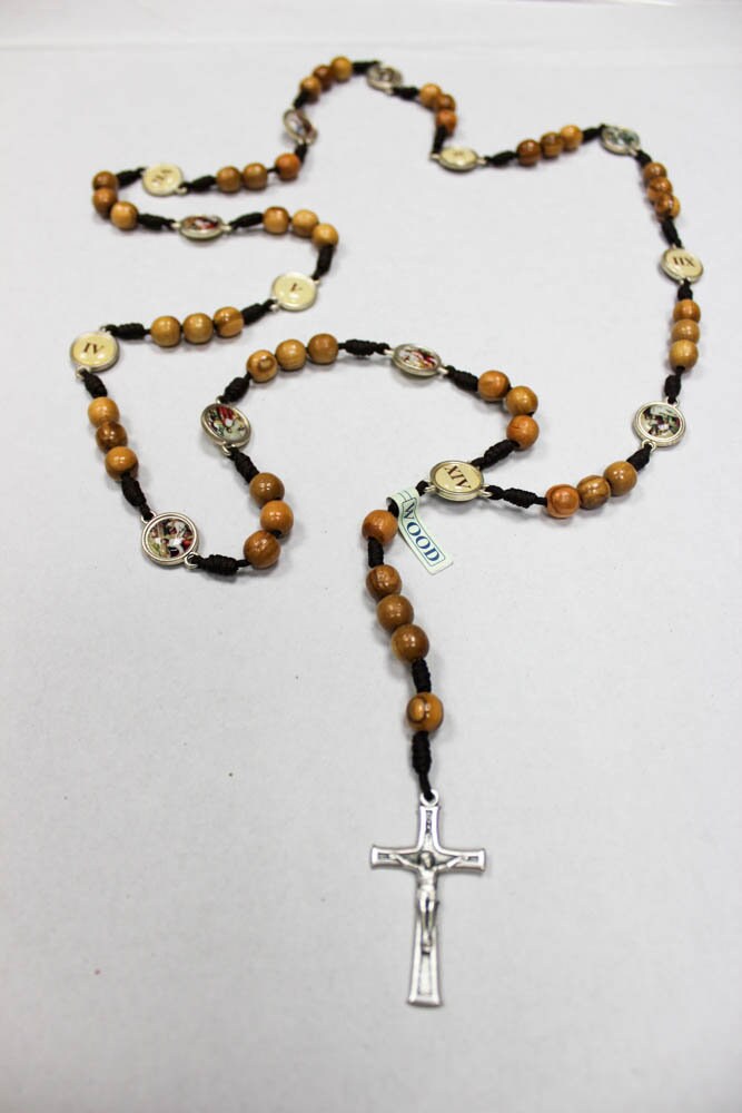 Chaplet of the Way of the Cross Olive Wood Beads Stations of - Etsy