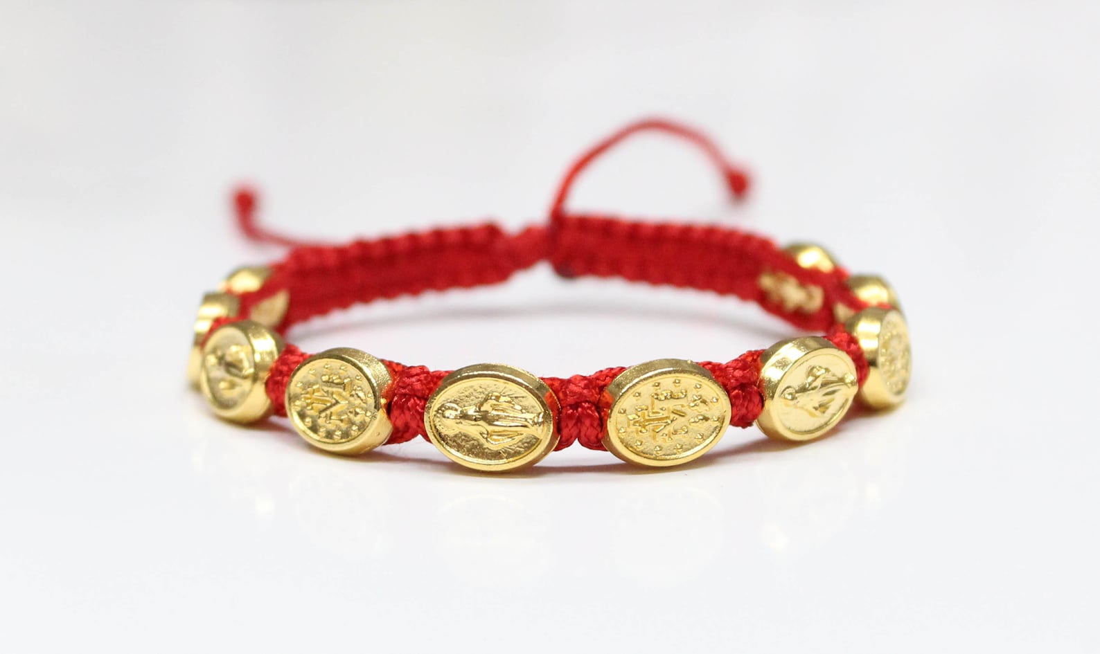 Miraculous Gold Tone Medal Bracelet on Cord Miraculous Medal - Etsy