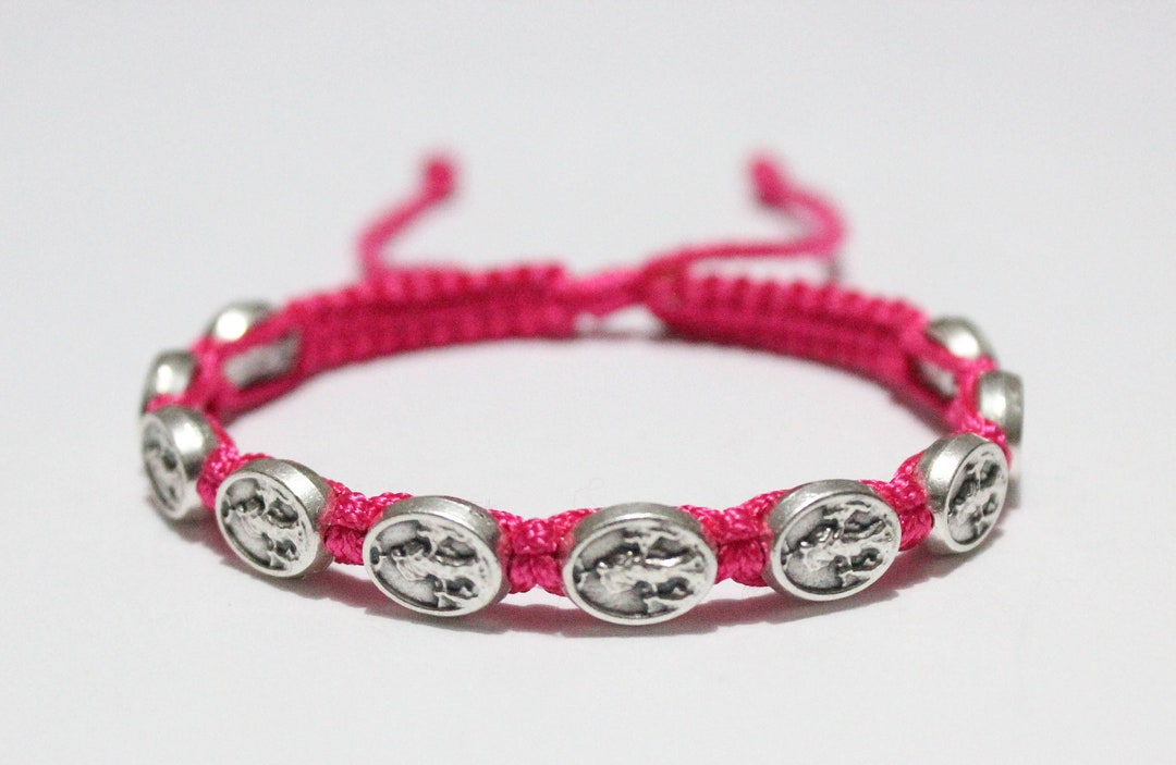 Mary Untier of Knots Metal Medal Bracelet on Cord, Our Lady Undoer of ...