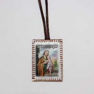 The Scapular of Saint Joseph and the Symbol St. Joseph Brown Wool Cord ...