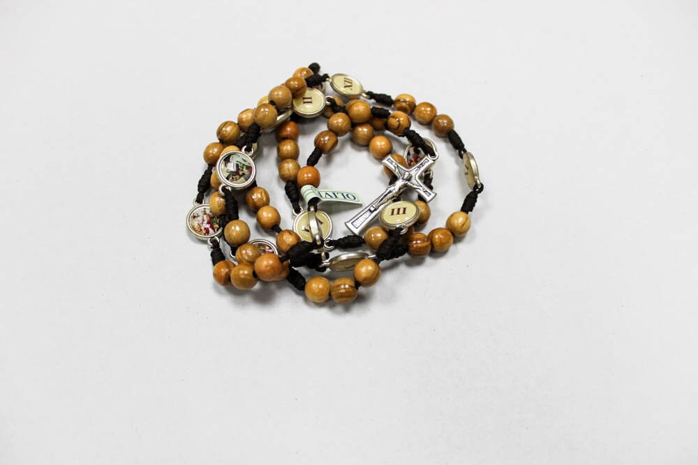 Chaplet of the Way of the Cross Olive Wood Beads Stations of | Etsy