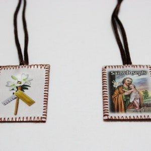 The Scapular of Saint Joseph and the Symbol St. Joseph Brown Wool Cord ...
