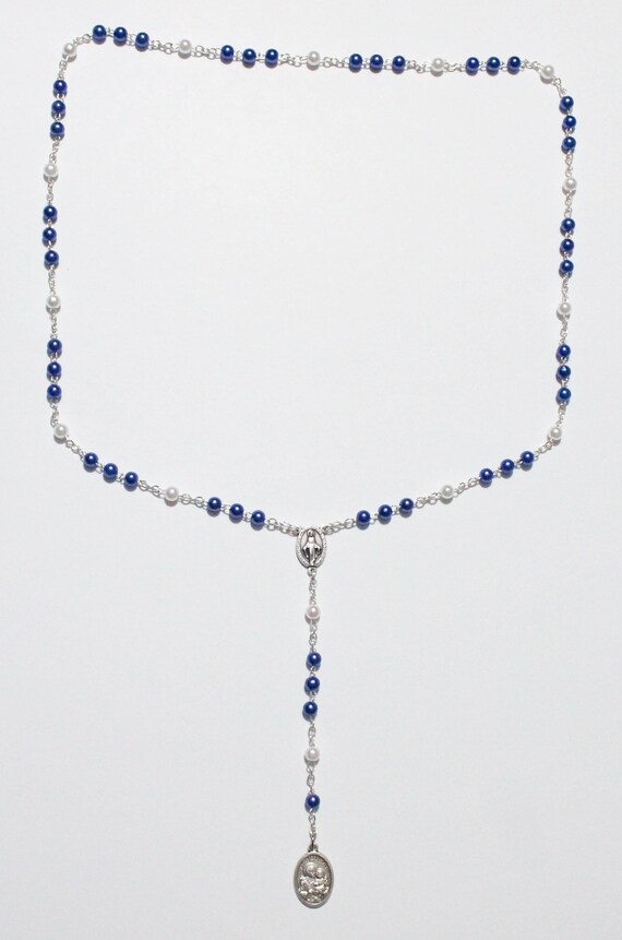 St. Joseph Chaplet Blue Plastic Beads on Chain Saint Joseph | Etsy