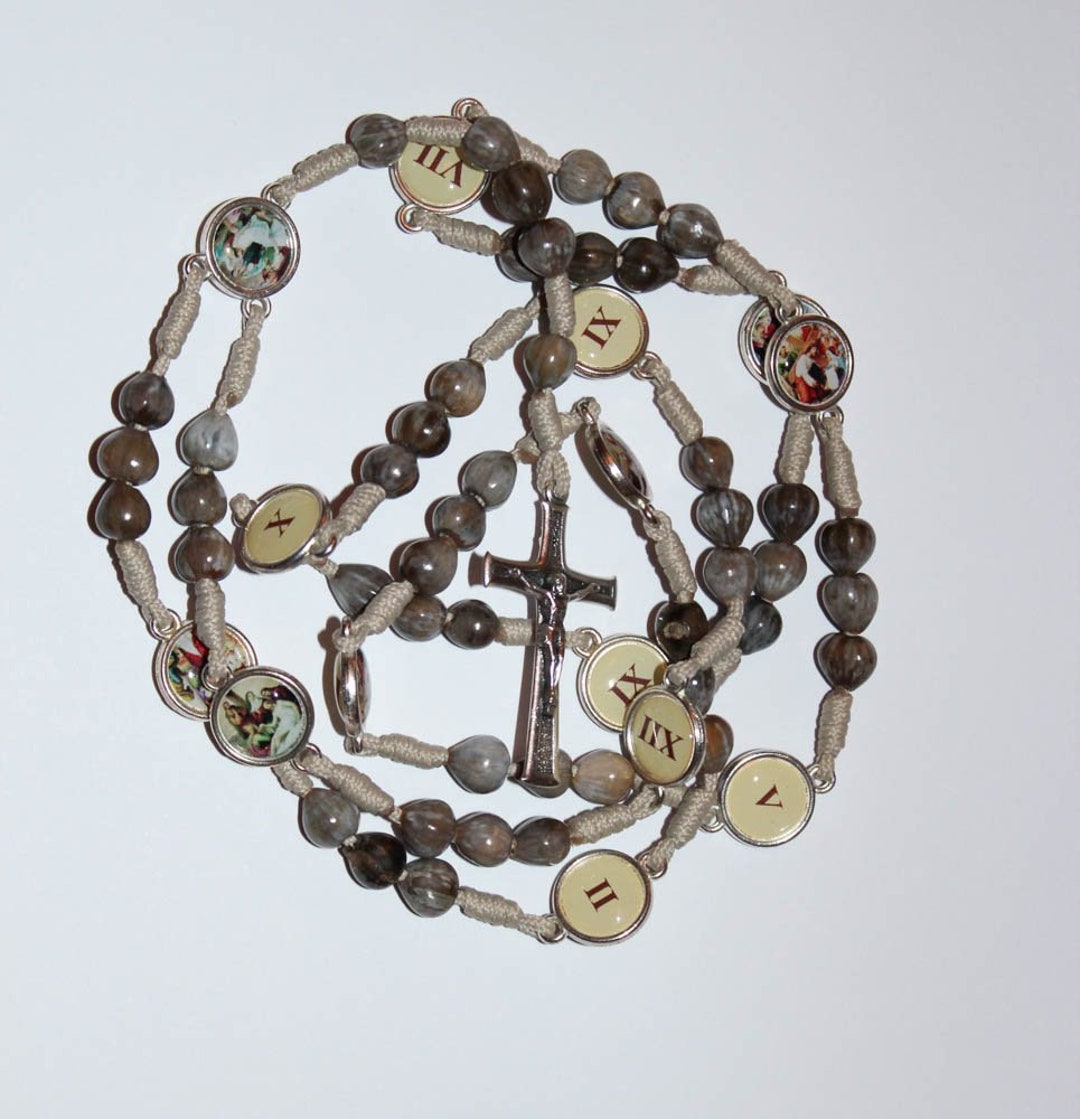 Chaplet of the Way of the Cross Made of Seed Beads Job's Tears ...
