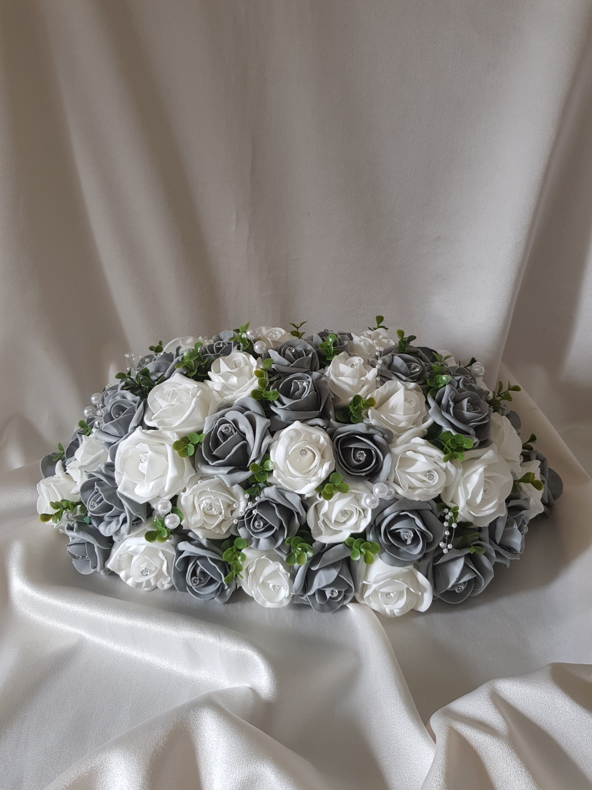 Grey and White Rose Foliage Artificial Wedding Flower | Etsy