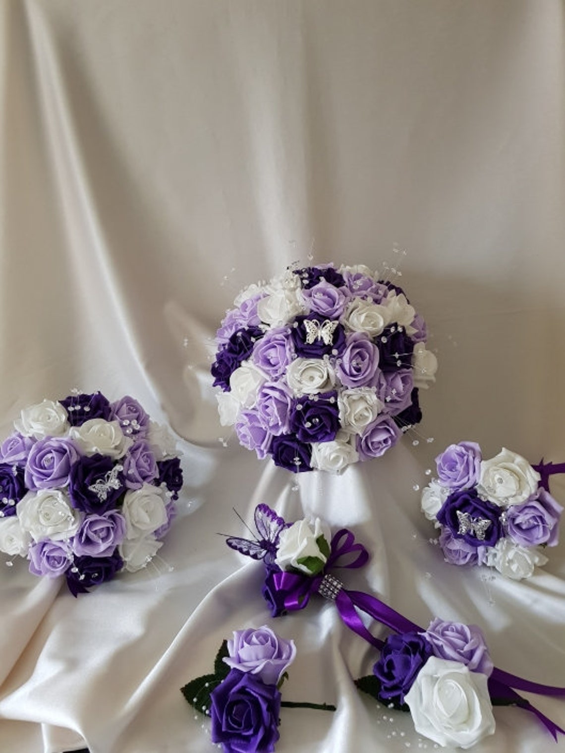 Cadbury Purple Lilac and White Rose Butterfly Artificial - Etsy