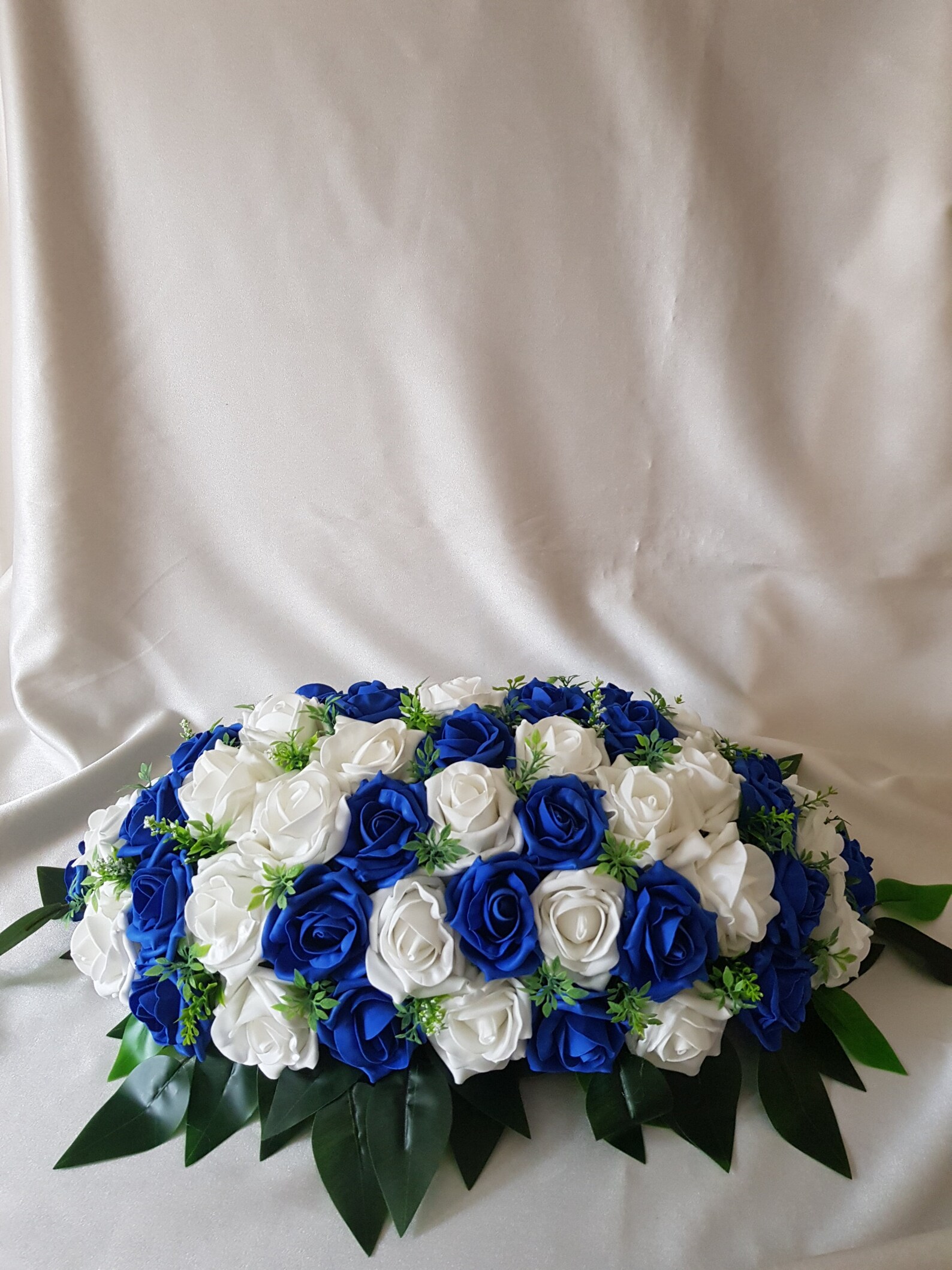 Royal Blue and White Rose Foliage Artificial Wedding Flower | Etsy