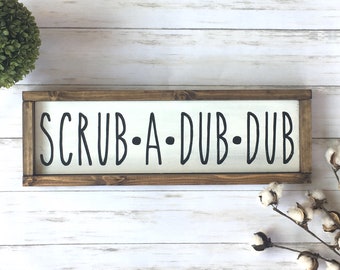 Scrub a dub dub sign | Etsy