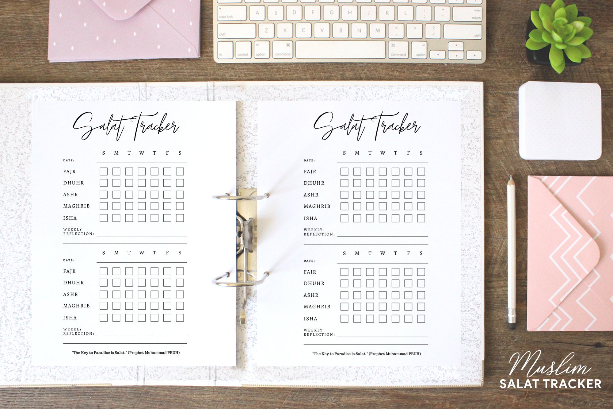 Salat Tracker Printable, Muslim Planner Inserts, Muslim Prayer Tracker ...