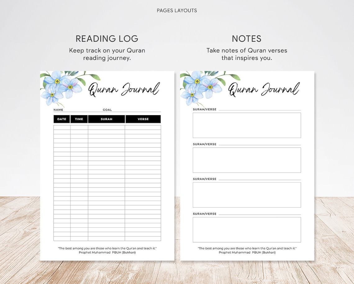 Quran Journal Quran Tracker Muslim Printable Muslim Planner - Etsy