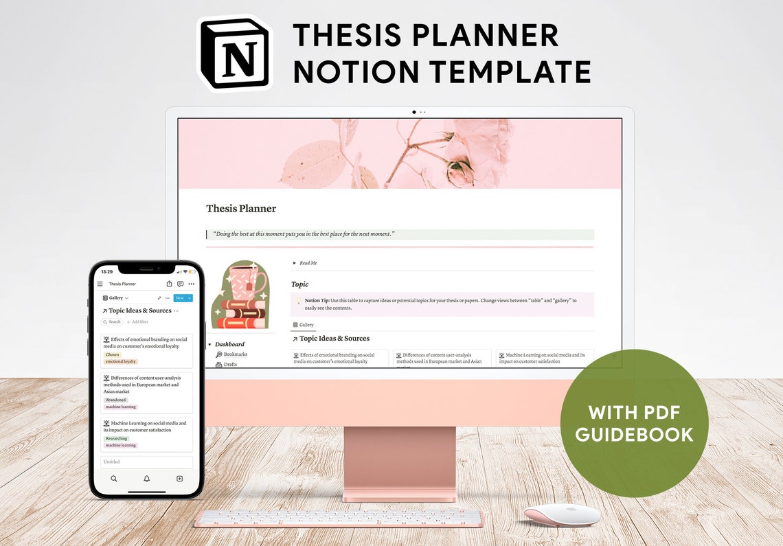 Student Thesis Notion Template, Thesis Planner, Dissertation Planner, Thesis Planning Digital ...