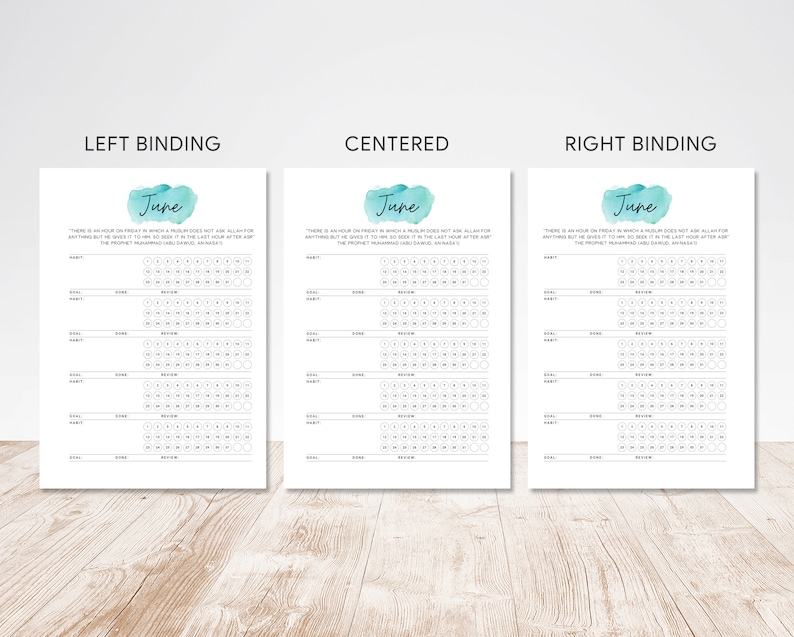 Muslim Habit Tracker Printable, Muslim Planner Inserts, Muslim Habit ...
