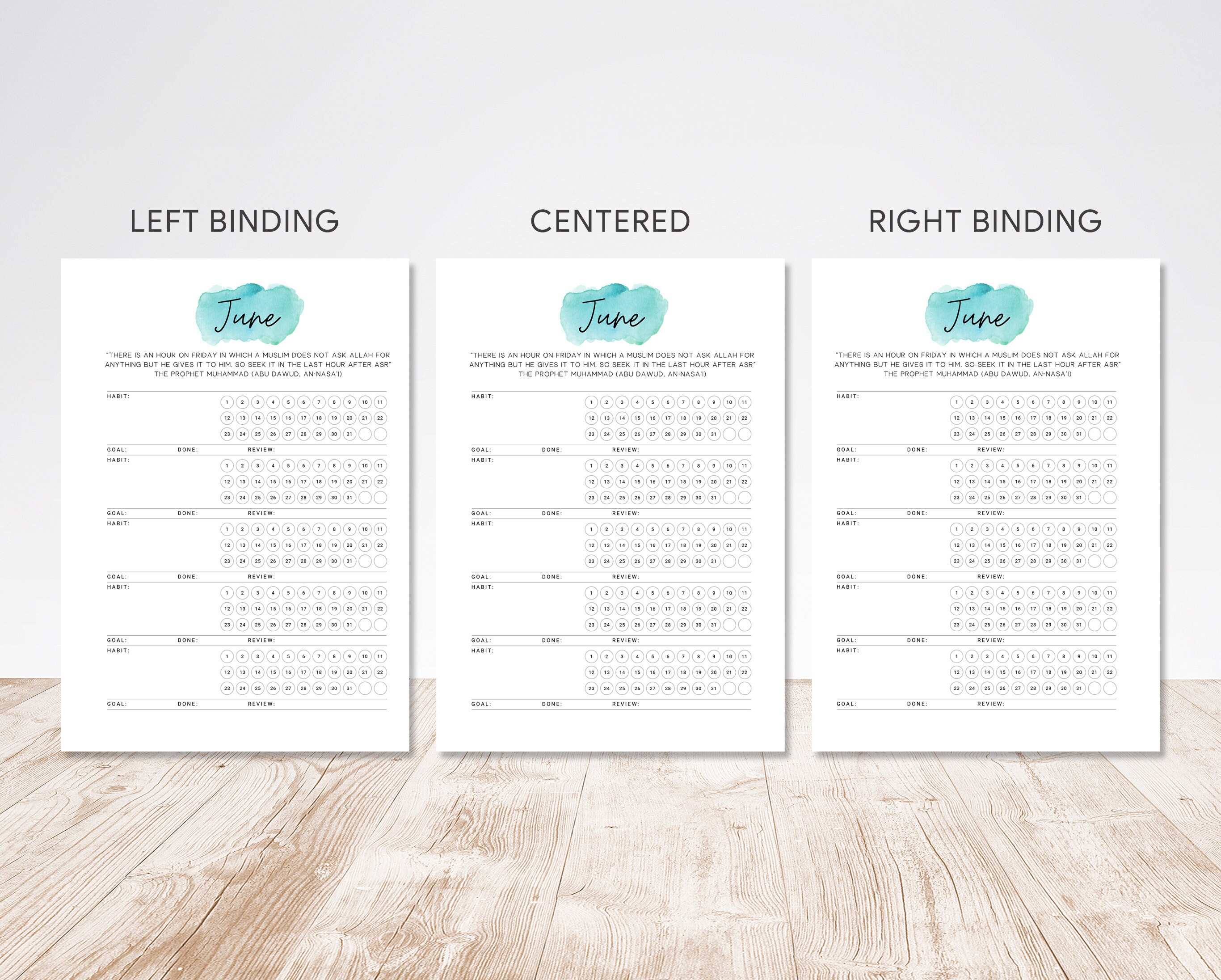 Muslim Habit Tracker Printable, Muslim Planner Inserts, Muslim Habit ...