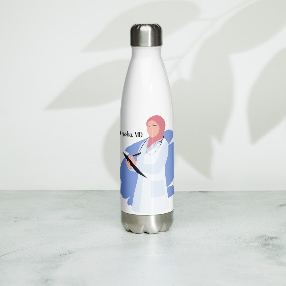 Muslim Doctor Water Bottle, Hijab Women Doctor Drinking Bottle, Gift ...