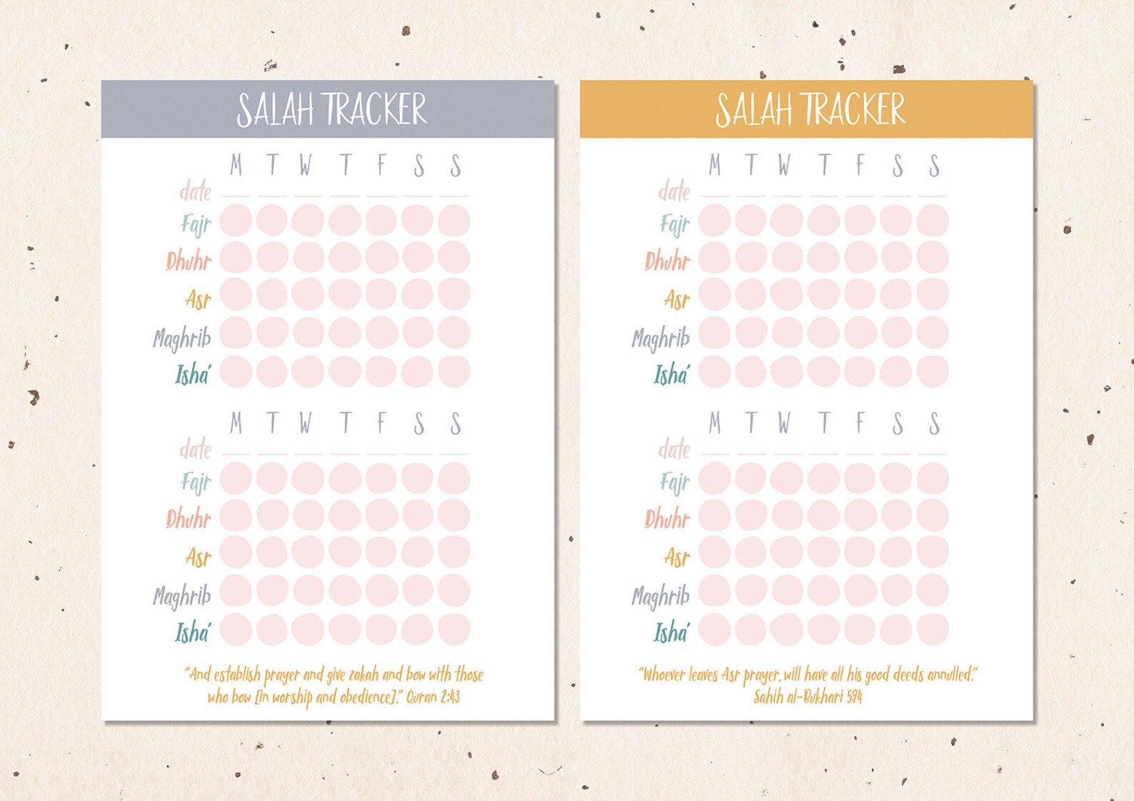 Muslim Prayer Tracker Digital + Bonus Quran Journal, PDF File, Salah ...