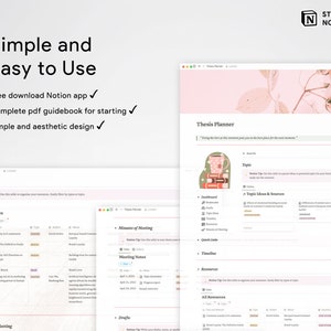 Student Thesis Notion Template, Thesis Planner, Dissertation Planner, Thesis Planning Digital ...
