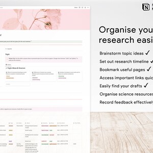Student Thesis Notion Template, Thesis Planner, Dissertation Planner ...