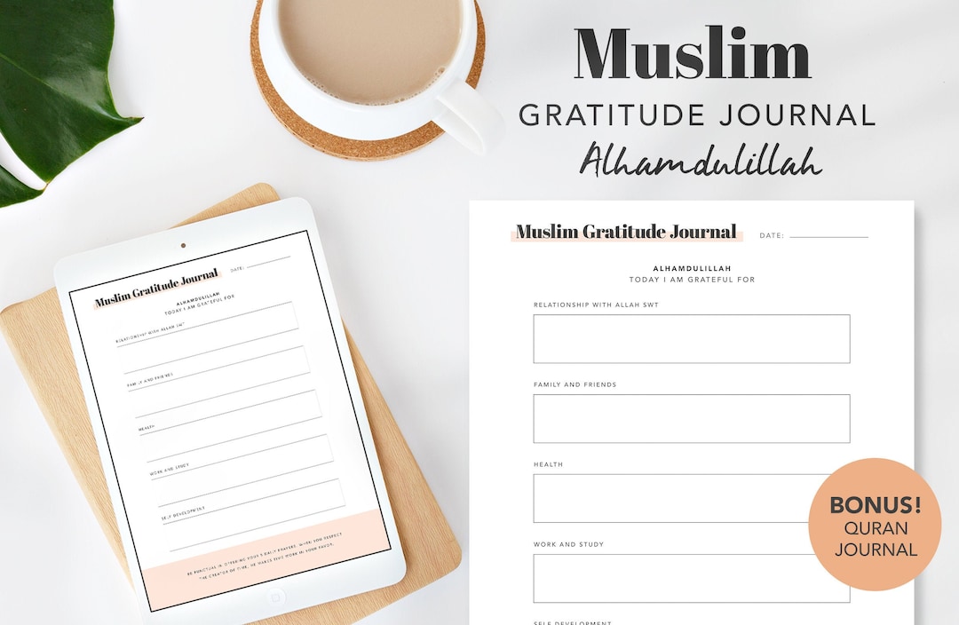 Digital Muslim Gratitude Journal, Gratitude Template, Mindfulness ...