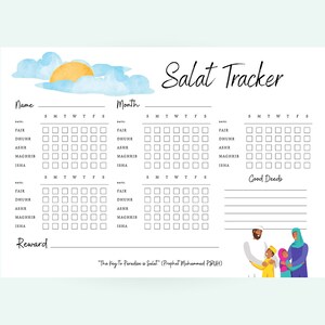 Kids Salat Tracker Family + BONUS, Printable, Muslim Children Planner ...