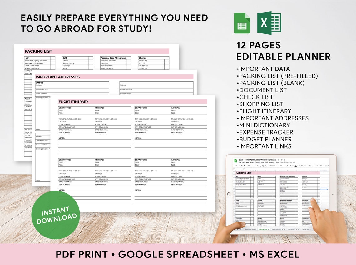 Study Abroad Planner, Student Travel Planner, Student Expense Tracker ...