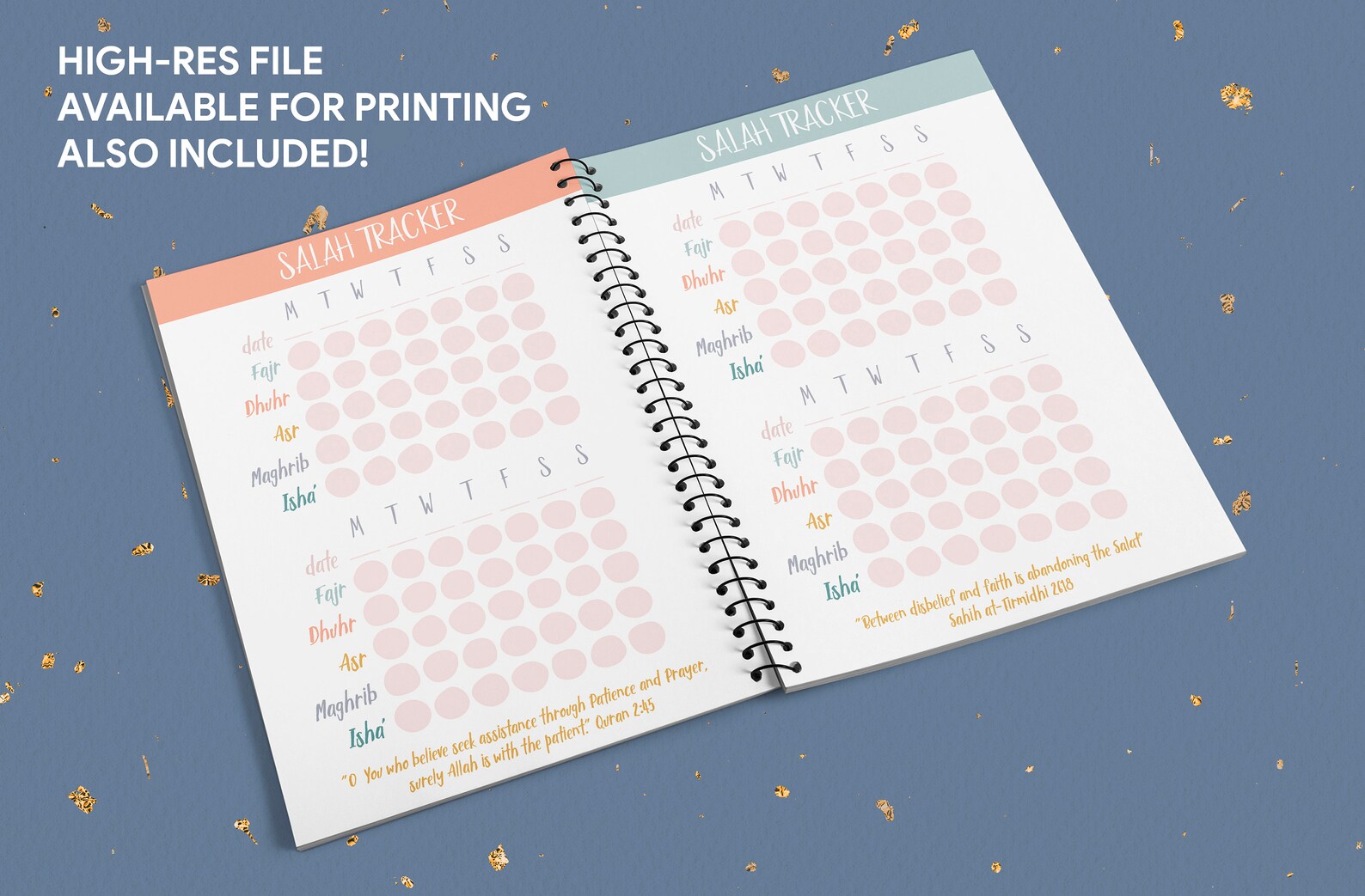Muslim Prayer Tracker Digital + Bonus Quran Journal, PDF File, Salah ...