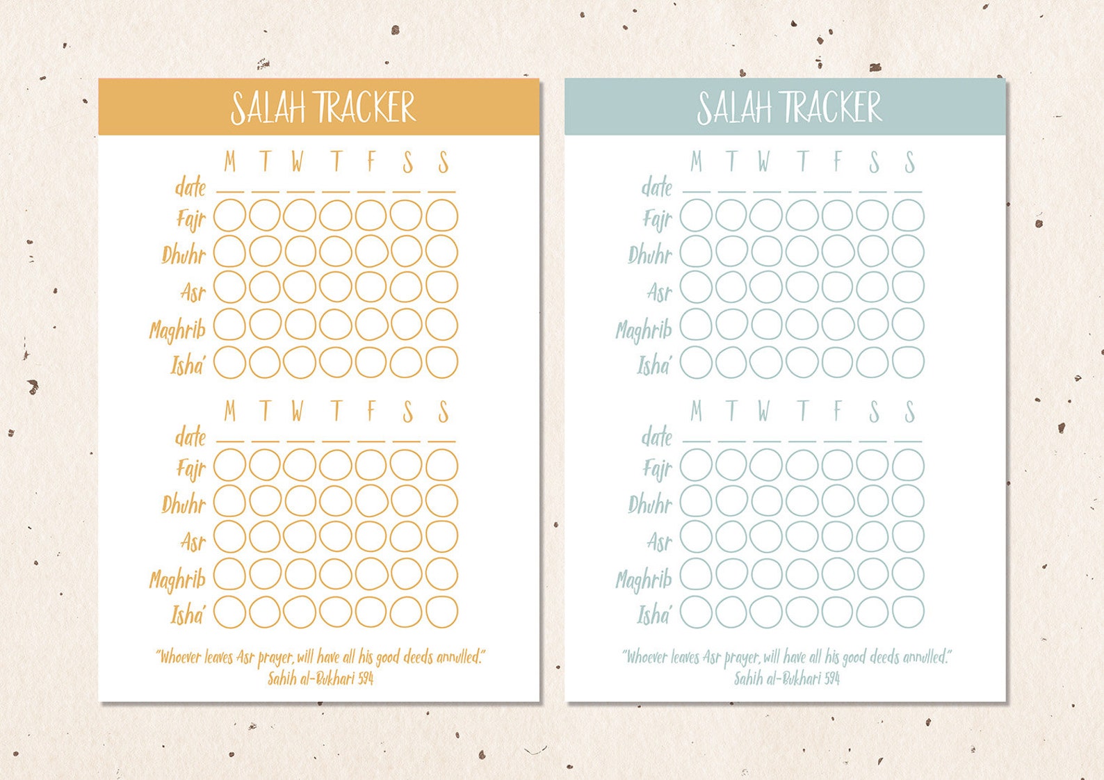 Muslim Prayer Tracker Digital + Bonus Quran Journal, PDF File, Salah ...