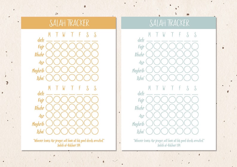 Muslim Prayer Tracker Digital + Bonus Quran Journal, PDF File, Salah ...