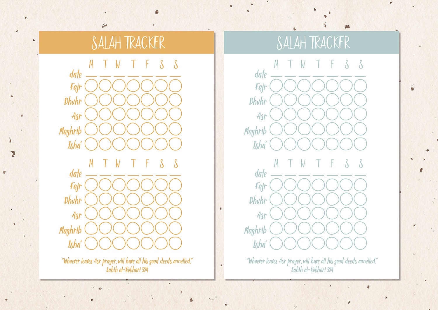 Muslim Prayer Tracker Digital + Bonus Quran Journal, PDF File, Salah ...