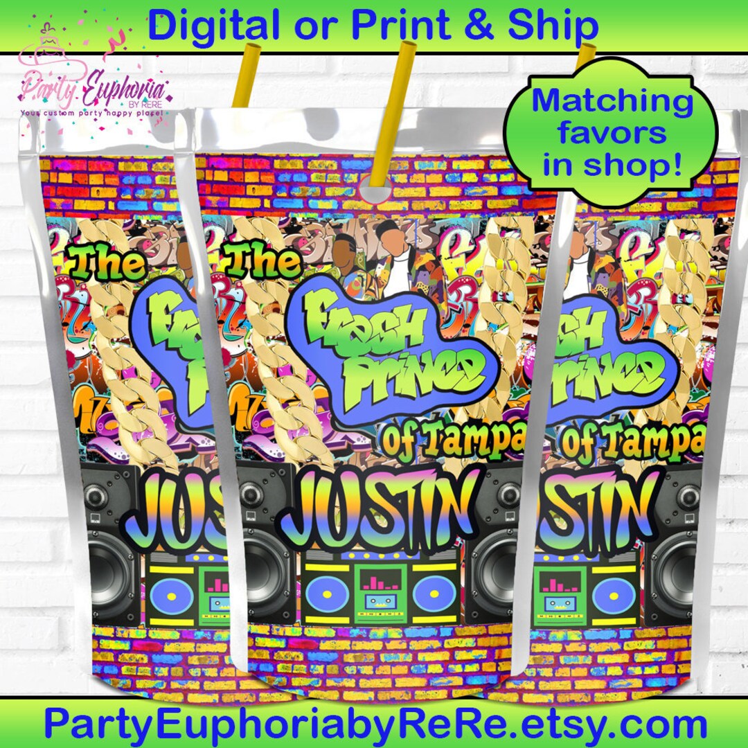 The Fresh Prince | Juice Labels | Party Favor | Water Bottle Labels ...