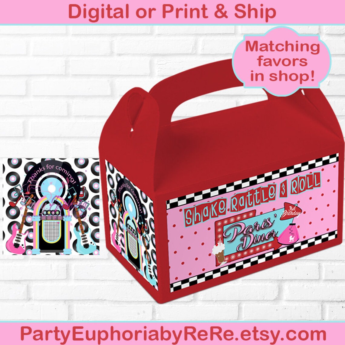 Sock Hop Party Gable Box 50s Retro Party Poodle Skirt | Etsy